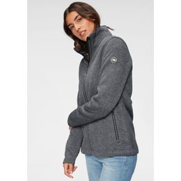 Polarino Damen Strickfleecejacke, grau, Gr. 32, Obermaterial: 100% Polyester. Futter: 100% Polyester, Jacken, f&uuml;r den Herbst, aus w&auml;rmendem Material,