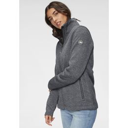 Polarino Damen Strickfleecejacke, grau, Gr. 36, Obermaterial: 100% Polyester. Futter: 100% Polyester, Jacken, f&uuml;r den Herbst, aus w&auml;rmendem Material,
