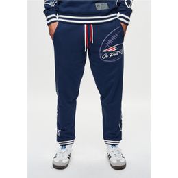 Recovered Herren Sweathose "NFL Patriots Go Pats", blau, Gr. XXXL, bedruckt, 100% Baumwolle, Hosen, im lockeren Schnitt