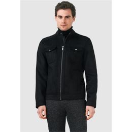 Pierre Cardin Herren Outdoorjacke, schwarz, Gr. M, unifarben, 100% Lederimitat, Jacken, Mit sch&ouml;nen Ziern&auml;hten