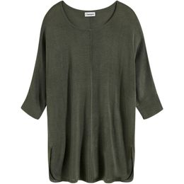 bonprix Damen Strickpullover "Feinstrickpullover mit 3/4 Arm", gr&uuml;n, Gr. 40, unifarben, Feinstrick, Obermaterial: 50% Polyacryl, 50% Viskose,