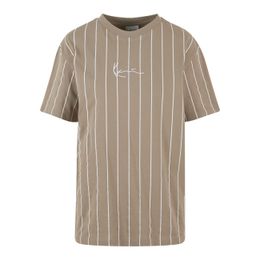Karl Kani Damen T-Shirt "Karl Kani Small Signature Essential Pinstripe Os Tee"braun, Gr. S, gestreift, 100% Baumwolle, Shirts