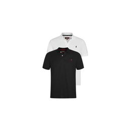 Kurzarmhemd MCS "MCS 2er-Pack polo shirts MCHarry", Herren, Gr. XL, Normalgr&ouml;&szlig;en, tap shoe, wei&szlig;, Obermaterial: 100% Baumwolle, Hemden