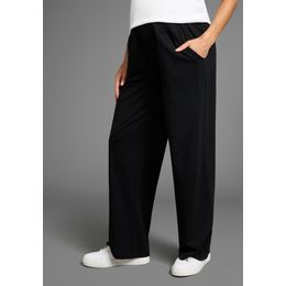 Neun Monate Damen Umstandshose "Weiche Jersey-Hose", schwarz, Basic, Gr. 36, unifarben, Jersey, Obermaterial: 95% Baumwolle, 5% Elasthan, Hosen,
