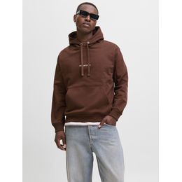Jack & Jones JACK & JONES Herren Kapuzensweatshirt "JORNORREBRO EMB SWEAT HOOD NOOS"deep mahogany, Gr. XS, unifarben, angeraute Sweatware, Obermaterial: 89%