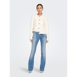 Only Damen Bootcut-Jeans "ONLBLUSH &ndash; Flared Jeans mit ausgestelltem Bein und Taschen", blau, Gr. XL, unifarben, Denim/Jeans, Obermaterial: 92%