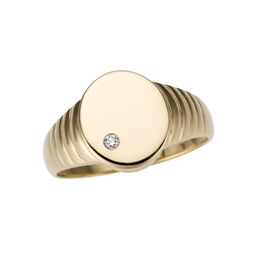 Firetti Herren Goldring "Schmuck Geschenk Gold 333 Herrenring Goldring Siegelring", 20, 0,03 P2 = erkennbare Einschl&uuml;sse, Diamanten Gelbgold 333,