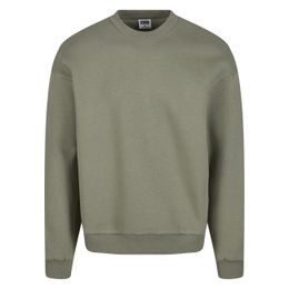 Urban Classics Herren Sweater "Urban Classics Fluffy Crewneck"paleolive, Gr. 5XL, unifarben, 70% Baumwolle, 30% Polyester, Sweatshirts