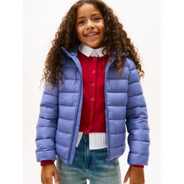 Tommy Hilfiger M&auml;dchen Steppjacke "U LIGHT DOWN HOODED JACKET"soft sapphire, Gr. 8, unifarben, Web, Obermaterial: 100% Polyamid, Jacken, Kinder bis