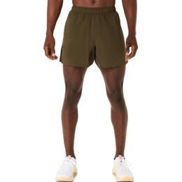 asics Herren Laufshorts "asics CORE 5IN SHORT"braun stone, Gr. M, Obermaterial: 100% Polyester, Hosen
