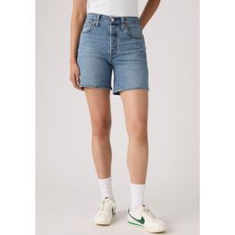 Levi's LEVI'S Damen Shorts "501 MID THIGH SHORT", blau, Gr. 26, unifarben, Web, Obermaterial: 88% Baumwolle, 9% Lyocell, 2% Elastomultiester, 1% Elasthan,