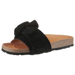 VERBENAS Damen Pantolette "Roxy Roda", Gr. 35, schwarz, Veloursleder, unifarben, Schuhe, Sommerschuh, Flat, Pool Slides mit modischer Schlaufe