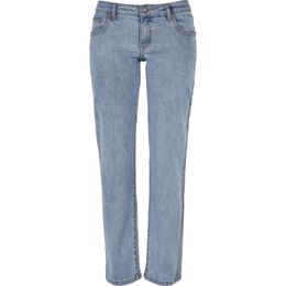 Urban Classics Damen Straight-Jeans "Urban Classics Damen Ladies Low Waist Straight Denim Pants", blau, Gr. 34, unifarben, 98% Baumwolle, 2%