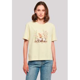 F4NT4STIC Damen T-Shirt "Ostern K&uuml;ken Ei Blumen", gelb, Gr. XS, Obermaterial: 100% Baumwolle, Shirts, Premium Qualit&auml;t