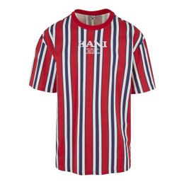 Karl Kani Herren T-Shirt "Karl Kani Herren KM241-034-1 Karl Kani Retro Striped Tee"rot, navy, sanftes wei&szlig;, Gr. XS, gestreift, 100% Baumwolle, Shirts