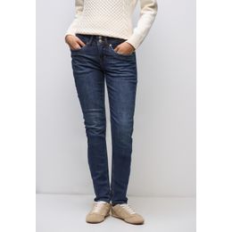 Comfort-fit-Jeans Street One, Damen, Gr. 33, L&auml;nge 30, blau (schwarz indigo soft washed), Jeans, 79% Baumwolle, 15% Polyester, 4% Elastomultiester, 2% Elasthan, unifarben, lang, Jeans, Middle Waist