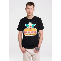 logoshirt Herren T-Shirt "Simpsons - Krusty Burger", schwarz, Gr. S, bedruckt, 100% Baumwolle, Shirts, mit lizenziertem Originaldesign