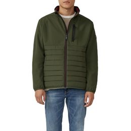 s.Oliver Herren Outdoorjacke, gr&uuml;n, Gr. S, unifarben, Web, Obermaterial: 100% Polyester, Jacken, mit Logo Stickerei