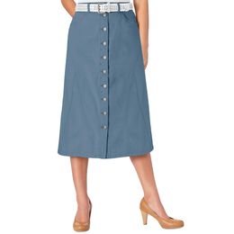 Inspirationen Damen Jeansrock, blau, Gr. 42, unifarben, 84% Baumwolle, 15% Polyester, 1% Elasthan, R&ouml;cke
