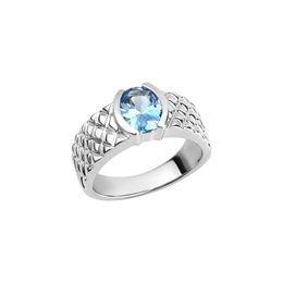 Vivance Damen Fingerring "925 Sterling Silber rhodiniert synth. Blautopas", 056 (17,8), Silber 925 (Sterlingsilber), wei&szlig;, Silber 925
