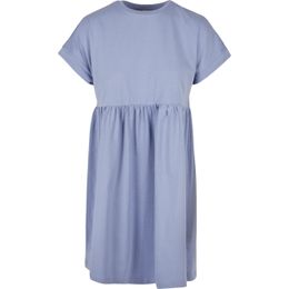 Urban Classics Damen A-Linien-Kleid "Urban Classics Damen Ladies Organic Empire Valance Tee Dress", blau, Gr. M, unifarben, 100% Baumwolle, Kleider