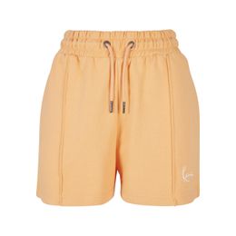 Karl Kani Damen Stoffhose "Karl Kani Damen KW222-053-1 Small Signature Sweat Shorts", orange, Gr. XS, 80% Baumwolle, 20% Polyester, Hosen