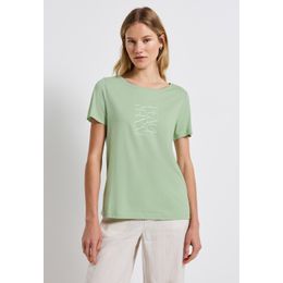 Street One Damen T-Shirt, gr&uuml;n, Gr. 36, unifarben, Web, 50% Baumwolle, 50% Modal, Shirts, im soften Baumwoll-Mix
