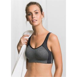 bonprix Damen Sport-BH "Sport BH mit mittlerem Halt", Gr. 105, schwarz, Obermaterial: 85% Polyamid, 15% Elasthan, BHs, mit mittlerem Halt, ohne