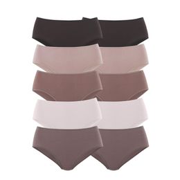 Damen H&uuml;ftslip, PETITE FLEUR BY LASCANA, Gr. 44, beige, Single Jersey, Obermaterial: 95% Baumwolle, 5% Elasthan, unifarben, Unterhosen, aus