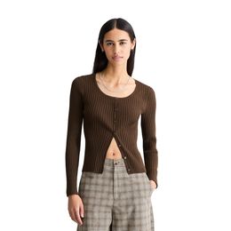 Marc O'Polo Damen Cardigan "aus LENZING ECOVERO ", braun, Gr. L, MARC O'POLO DENIM, unifarben, Obermaterial: 72% Viskose, 28% Polyester, Strickjacken