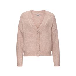 Lascana Damen Strickjacke, blau, Gr. 44, meliert, Strick, Obermaterial: 60% Polyacryl, 40% Polyester, Strickjacken, mit Knopfleiste, weicher Cardigan