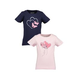 Blue Seven M&auml;dchen T-Shirt "2er Pack M&auml;dchen T-Shirts mit Herzen"m003, multipack 3, Gr. 116, 100% Baumwolle, Shirts