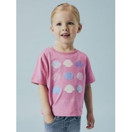 name it M&auml;dchen T-Shirt "NMFJASSA SS NREG TOP PB", pink, Gr. 104, bedruckt, Web, Obermaterial: 100% Baumwolle, Shirts