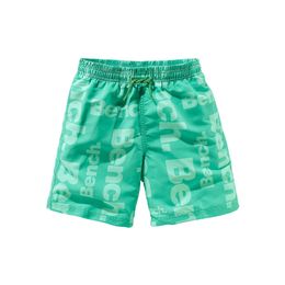 Bench. Kinder Badeshorts, gr&uuml;n, Gr. 110, unifarben, Microfaser, Polyester, Badehosen, mit allover Logodruck