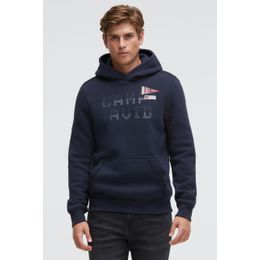 CAMP DAVID Herren Kapuzensweatshirtblau, Gr. L, bedruckt, Sweatware, Material: 72% Baumwolle, 28% Polyester, Sweatshirts, mit Rippb&uuml;ndchen