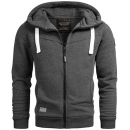 Herren Kapuzensweatjacke "ASMeroiia", grau, Gr. M, Alessandro Salvarini, Obermaterial: 80% Baumwolle, 20% Polyester, Sweatjacken, mit gro&szlig;er Kapuze