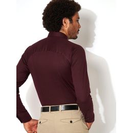 DESOTO Herren Langarmhemd "Jerseyhemd Casual Kent", rot, Gr. XL, unifarben, Jersey, Obermaterial: 100% Baumwolle, Hemden