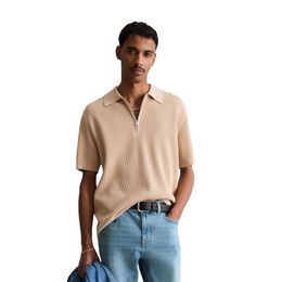 Marc O'Polo Herren Poloshirt "mit feiner Rippstruktur"frosty sand, Gr. XL, MARC O'POLO DENIM, unifarben, Obermaterial: 100% Baumwolle, Shirts