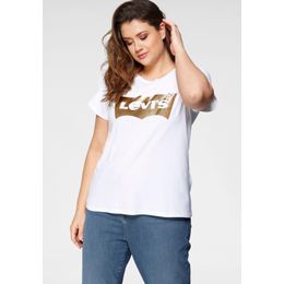 LEVI'S&reg; PLUS LEVI'S PLUS Damen T-Shirt "PERFECT TEE"glitter foil w mineral schwarz, Gr. XXL, Jersey, Obermaterial: 100% Baumwolle, Shirts, Figurumspielende