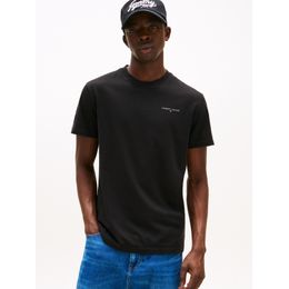 Tommy Jeans Herren T-Shirt "TJM SLIM LINEAR CHEST TEE EXT", schwarz, Gr. XXXL, unifarben, Single Jersey, Obermaterial: 100% Baumwolle, Shirts, Mit