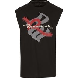 Tanktop Rocawear "Rocawear Tank Tops Sirene", Herren, Gr. S, schwarz (jet schwarz), 100% Baumwolle, unifarben, normal, Tops Tanktop