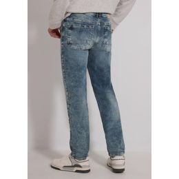 Street One MEN Herren Regular-fit-Jeanssoft gr&uuml;ncast random wash, Gr. 33, unifarben, Jeans, 88% Baumwolle, 10% Polyester, 2% Elasthan, Jeans, Middle