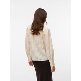 V&eacute;ro Moda VERO MODA Damen Hemdbluse "VMISELLE L/S SHIRT WVN BTQ"birch, Gr. M, unifarben, Web, Obermaterial: 80% Viskose, 20% Nylon, Blusen, lange B&uuml;ndchen,