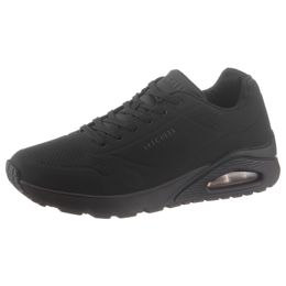 Skechers Herren Sneaker "Uno - Stand on Air", Gr. 41, schwarz, Synthetik, Schuhe, Freizeitschuh, Halbschuh, Schn&uuml;rschuh mit extra D&auml;mpfung
