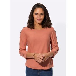 Casual Looks Damen 3/4 Arm-Pullover "3/4-Arm-Pullover", orange, Gr. 42, unifarben, 50% Baumwolle, 50% Polyacryl, Pullover