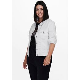 Only CARMAKOMA Damen Jeansjacke "CARWESPA LS JACKET", wei&szlig;, Gr. 48, used, Denim/Jeans, Obermaterial: 79% Baumwolle, 20% Polyester, 1% Elasthan, Jacken