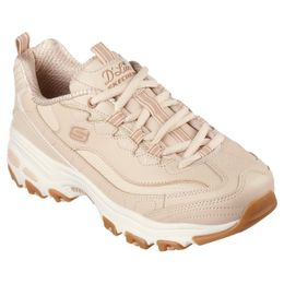 Skechers Damen Sneaker "D'LITES-GOOD NEUTRAL", Gr. 39, beige, Leder, Schuhe, Chunky Sneaker, Plateausneaker mit Memory Foam