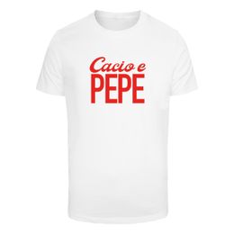 T-Shirt MisterTee "MisterTee Cacio Pepe Tee", Jungen, Gr. S, wei&szlig;, 100% Baumwolle, bedruckt, normal, Rundhals, Shirts T-Shirt