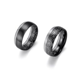 Firetti Damen Trauring "Schmuck Geschenk "LIEBE" bicolor, ca. 8,00 mm breit", 60,mit Au&szlig;enstruktur, Edelstahl, 8mm, schwarz, Edelstahl, Fingerringe