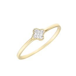 Luigi Merano Damen Fingerring "Oberteil Bl&uuml;te, mit funkelnden Brillanten, Gold 585", 56, SI = kleine Einschl&uuml;sse, Gelbgold 585, gold, Gelbgold 585,